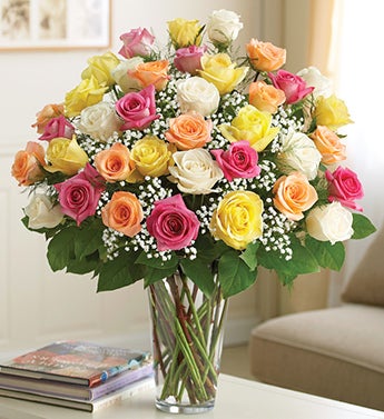 Ultimate Elegance Long Stem Assorted Roses – 36 Stem Assorted Roses ...